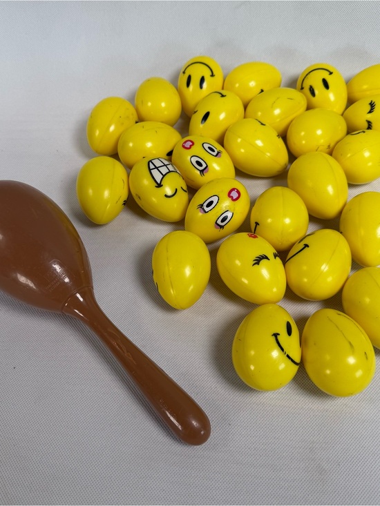 Other | Yellow Emoji Surprise Eggs Kids Toy Pack With Maraca | Poshmark